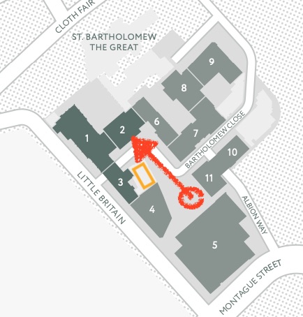 Barts Square, Butchers’ Hall – Jane Sketching